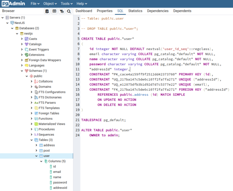 Api With Nestjs 7 Creating Relationships With Postgres And Typeorm 8152
